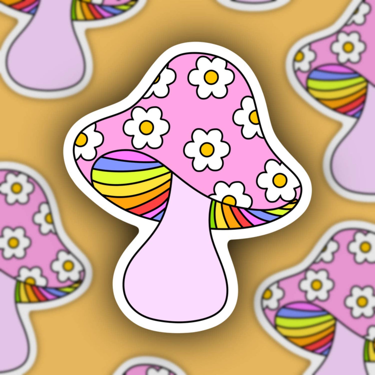 Rainbow Daisy Mushroom Sticker – Parabola Coffee Roasting Co.